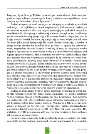 INFLUENCERZY JAKO WSPARCIE DLA KAMPANII PUBLIC RELATIONS | PDF