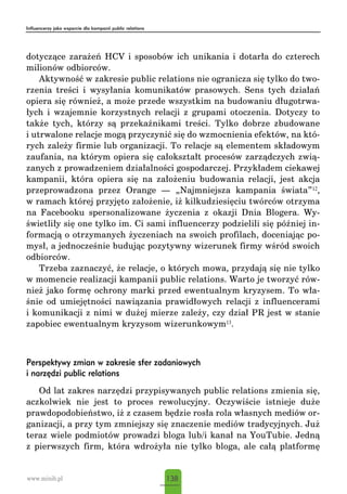 INFLUENCERZY JAKO WSPARCIE DLA KAMPANII PUBLIC RELATIONS | PDF