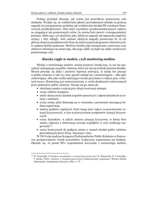 Ocena jako ci i efektów działa media relations | PDF