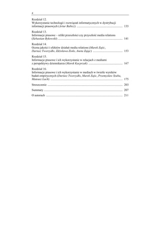 Ocena jako ci i efektów działa media relations | PDF