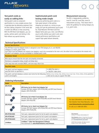 DTX Patch Cord Test Adapter Series | PDF