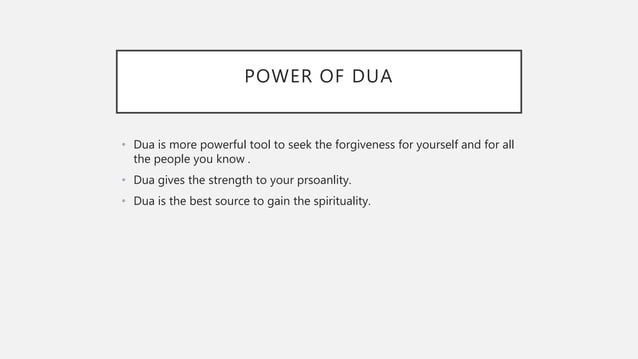 Dua | PPT