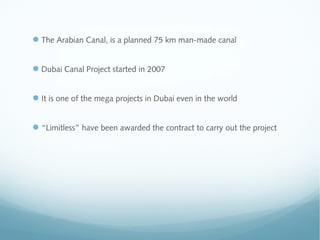 Duabi (Arabian) Canal Project | PPT