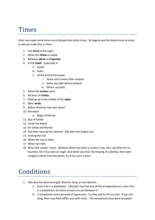 Dua class notes2 | PDF