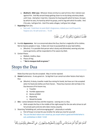 Dua class notes2 | PDF