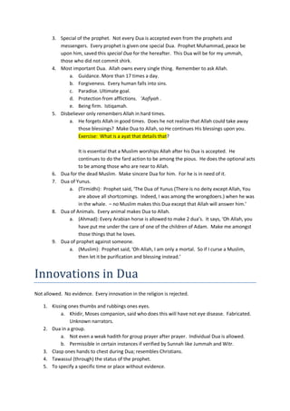 Dua class notes2 | PDF
