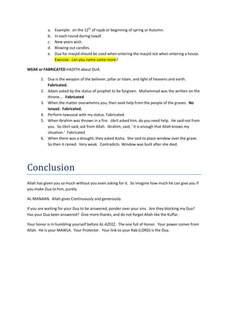 Dua class notes2 | PDF
