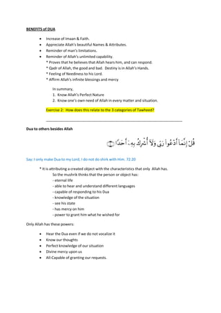 Dua class notes2 | PDF