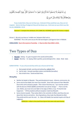 Dua class notes2 | PDF