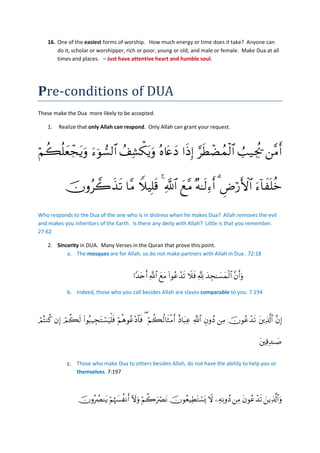 Dua class notes2 | PDF