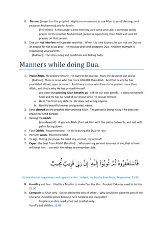 Dua class notes2 | PDF