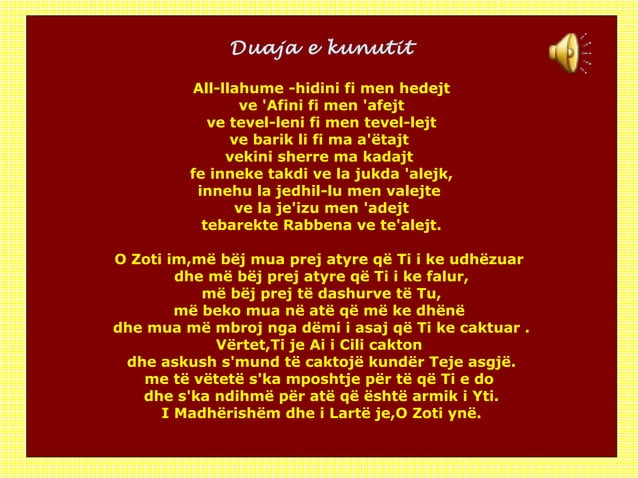 Duaja e kunutit | PPS