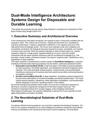 Dual-Mode Intelligence Architecture: Systems Design for Disposable and ...