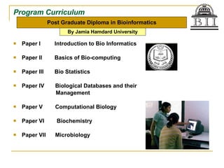 PG Diploma in Bioinformatics / Cheminformatcs | PPT