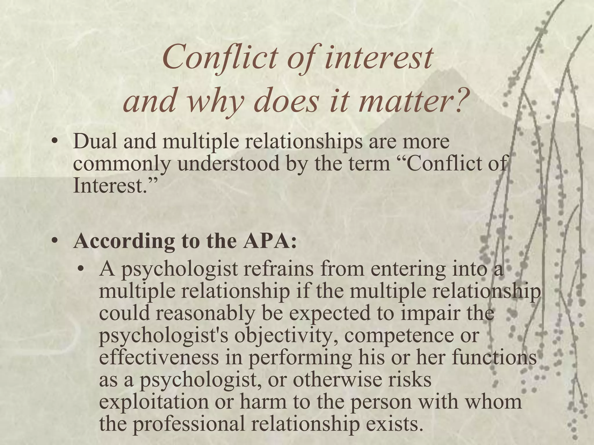 Dual and multiple relationships in professional ethics | PPTX