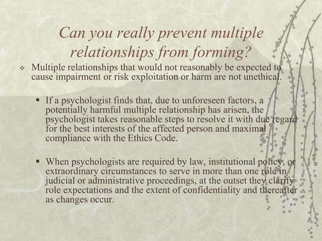 Dual and multiple relationships in professional ethics | PPTX | Sexual ...