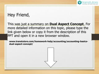 Dual Aspect Concept | Accounting | PPTX