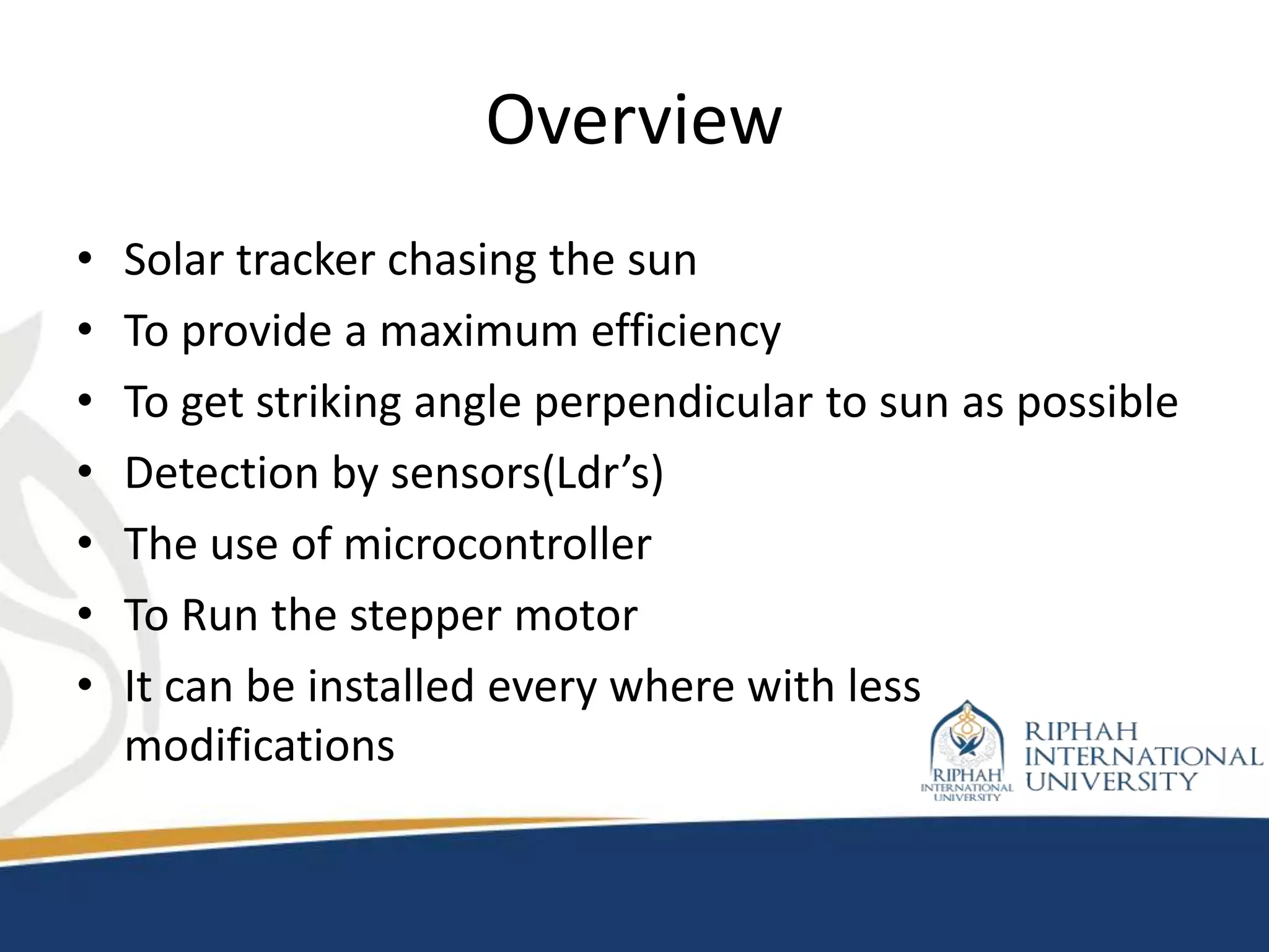 Dual axis solar tracker | PPTX