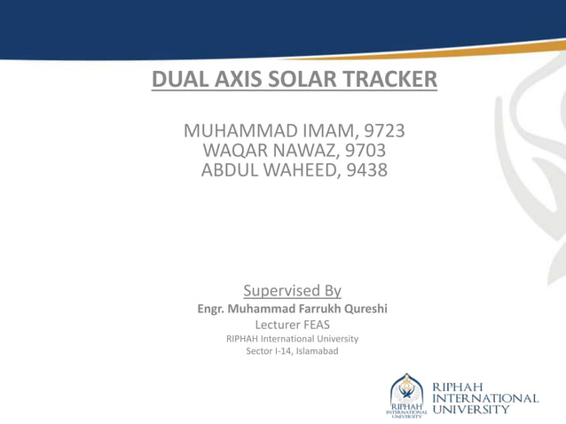 Dual axis solar tracker | PPTX | Physics | Science