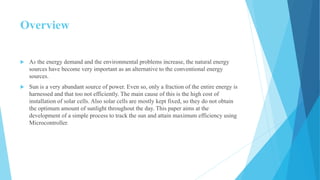 Dual axis solar tracking using arduino with lab view (1) | PPTX