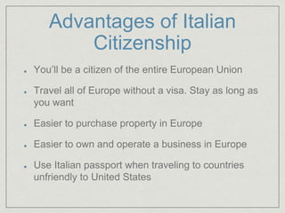 Italian Dual Citizenship | PPTX