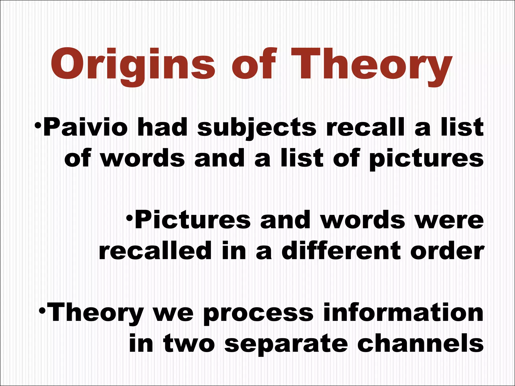Dual Coding Theory E Langhorst | PPT