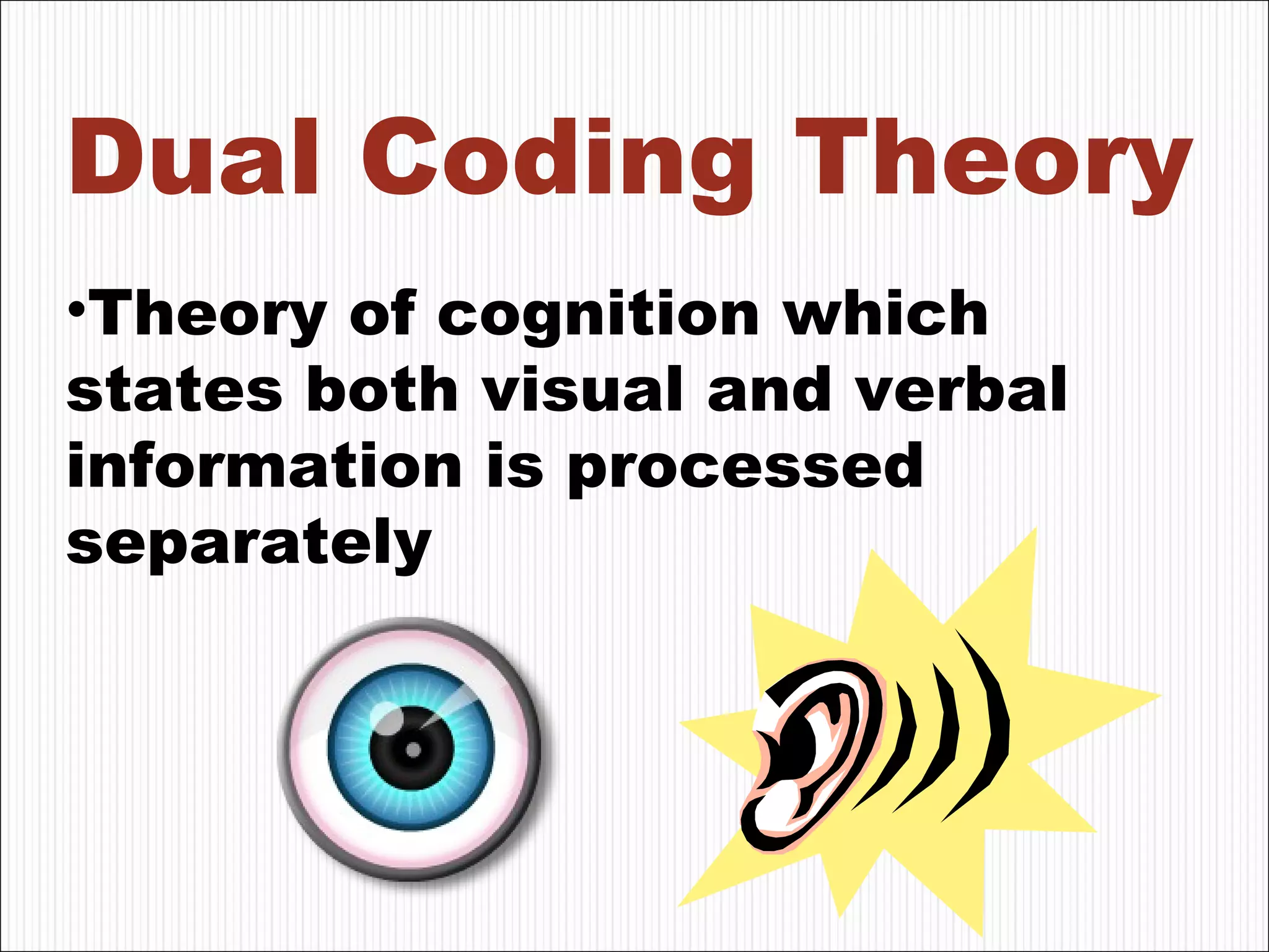 Dual Coding Theory E Langhorst | PPT