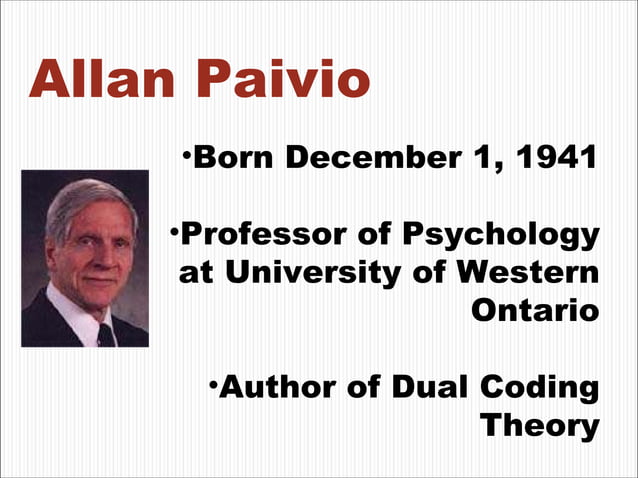 Dual Coding Theory E Langhorst | PPT