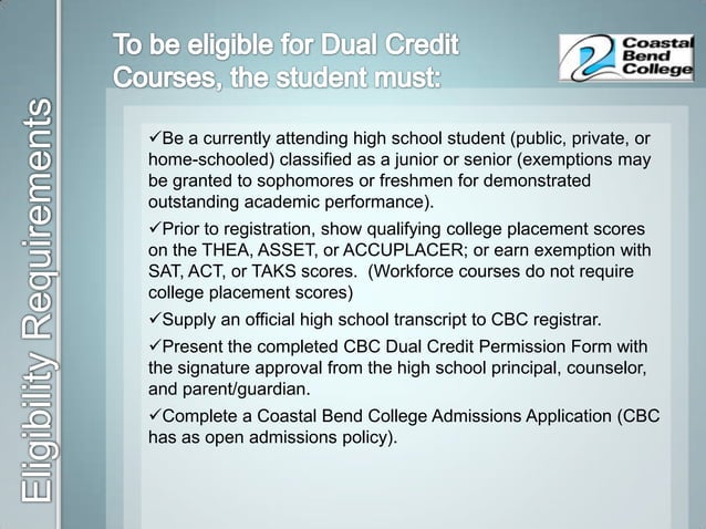 Dual Credit Presentation Generic | PPT