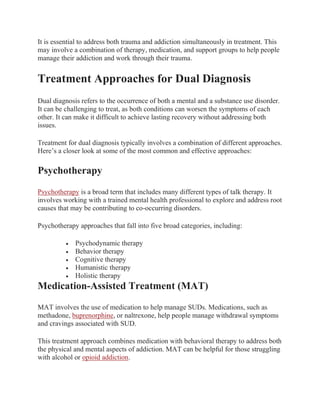 Dual Diagnosis.docx | Substance Abuse | Diseases and Conditions