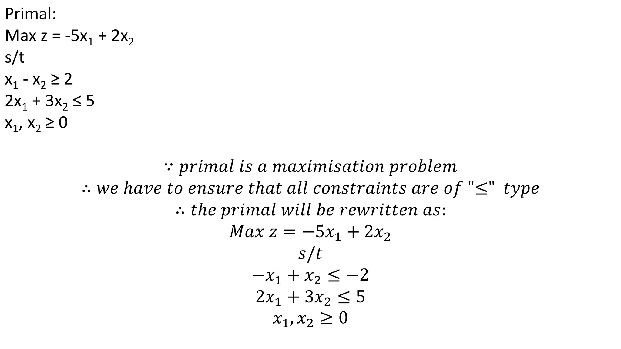 Dual formulation example | PPTX