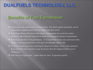 Dual fuels technology ppt presentation truck operators | PPT