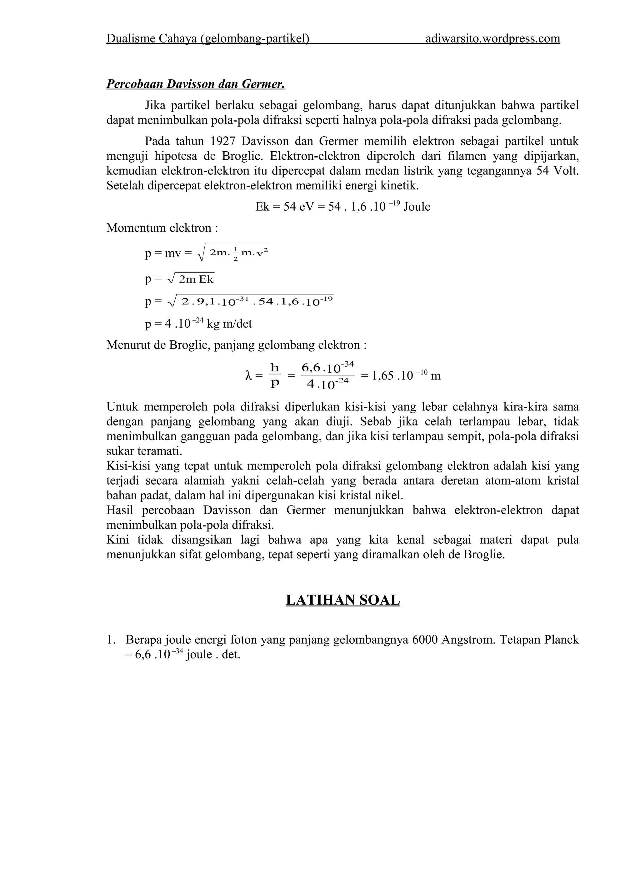 Dualisme gelombang-partikel | PDF