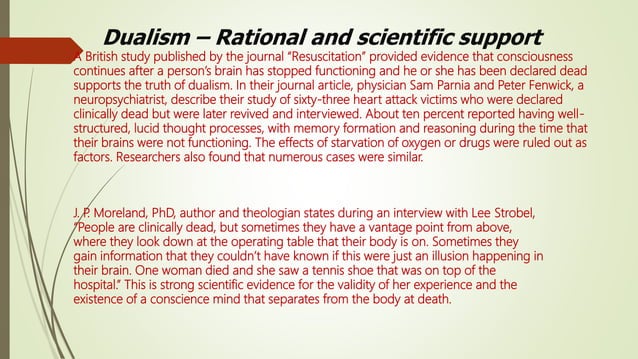 Dualism philosophy presentation. | PPTX