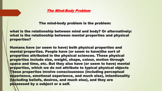 Dualism philosophy presentation. | PPTX