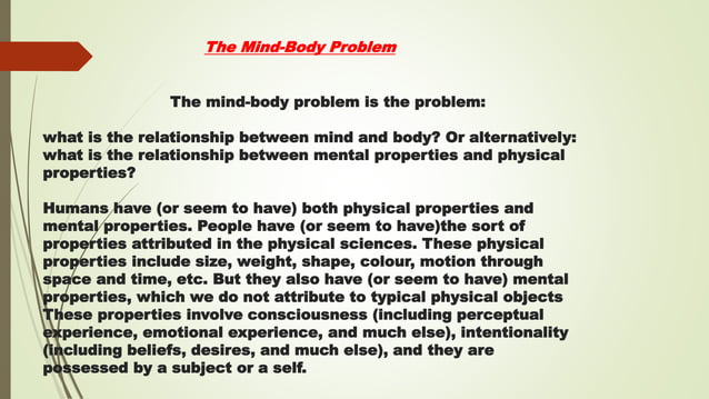 Dualism philosophy presentation. | PPTX