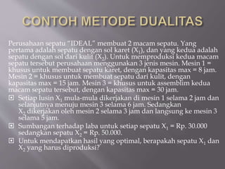 Metode Dualitas (Primal-Dual) | PPTX