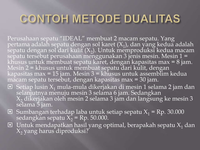 Metode Dualitas (Primal-Dual) | PPTX