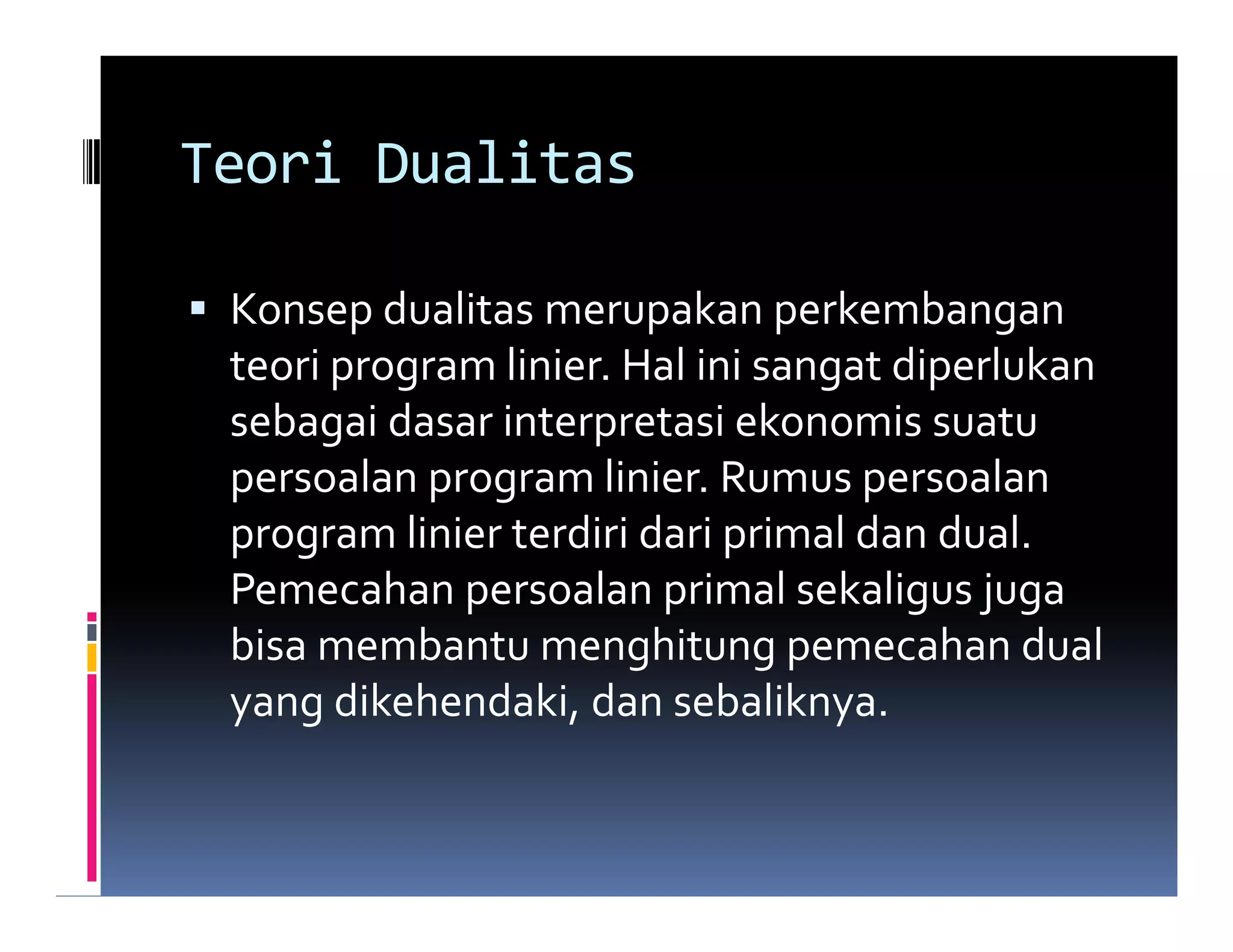 Dualitas & analisis sensitivitas | PDF