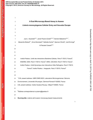 A dual microscopy based assay to assess Listeria monocytogenes cellular ...