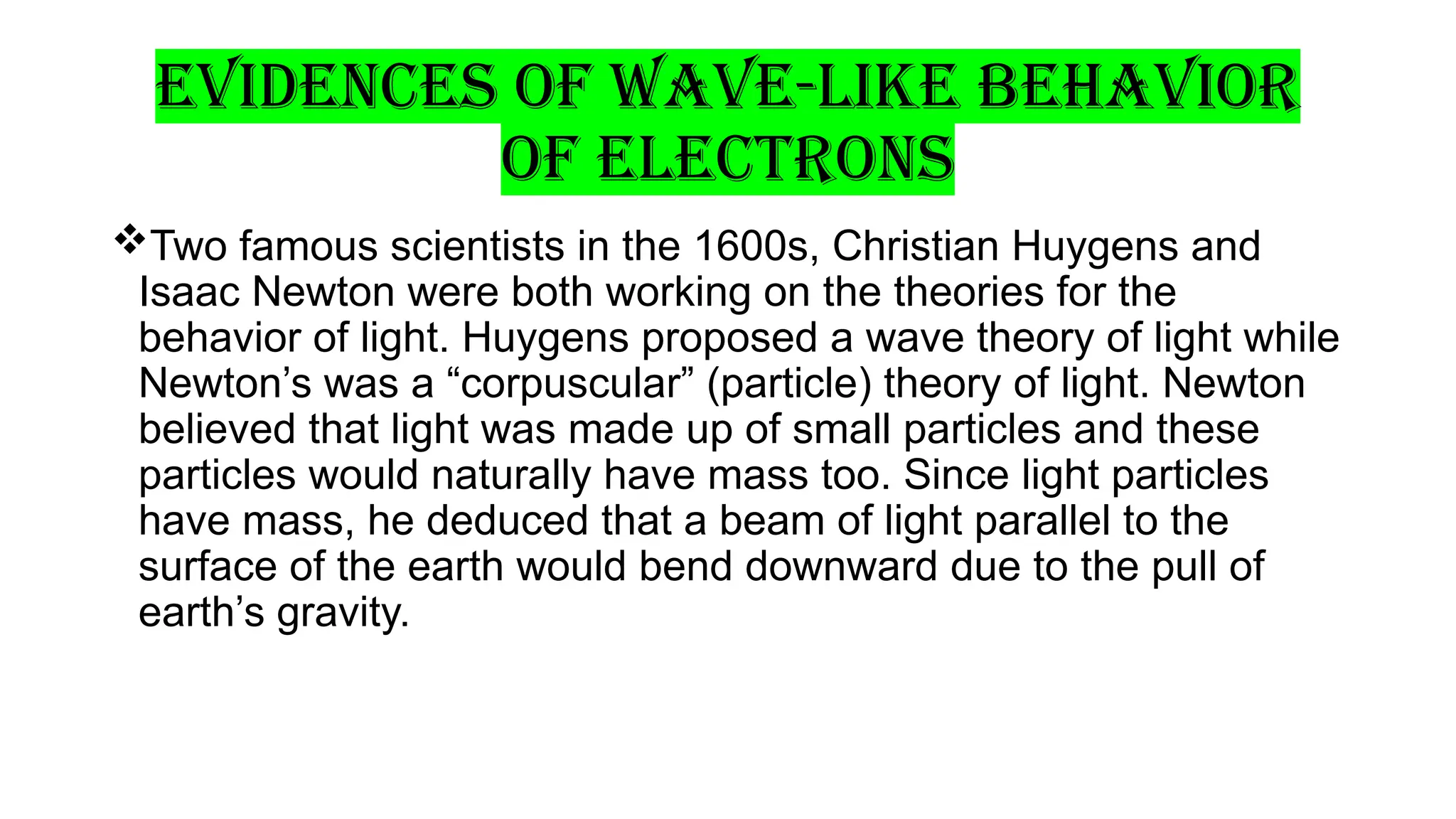 the presentation of dual nature of electrons | PPTX