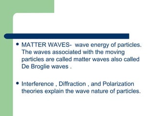 Dual nature of matter and radiations | PPT