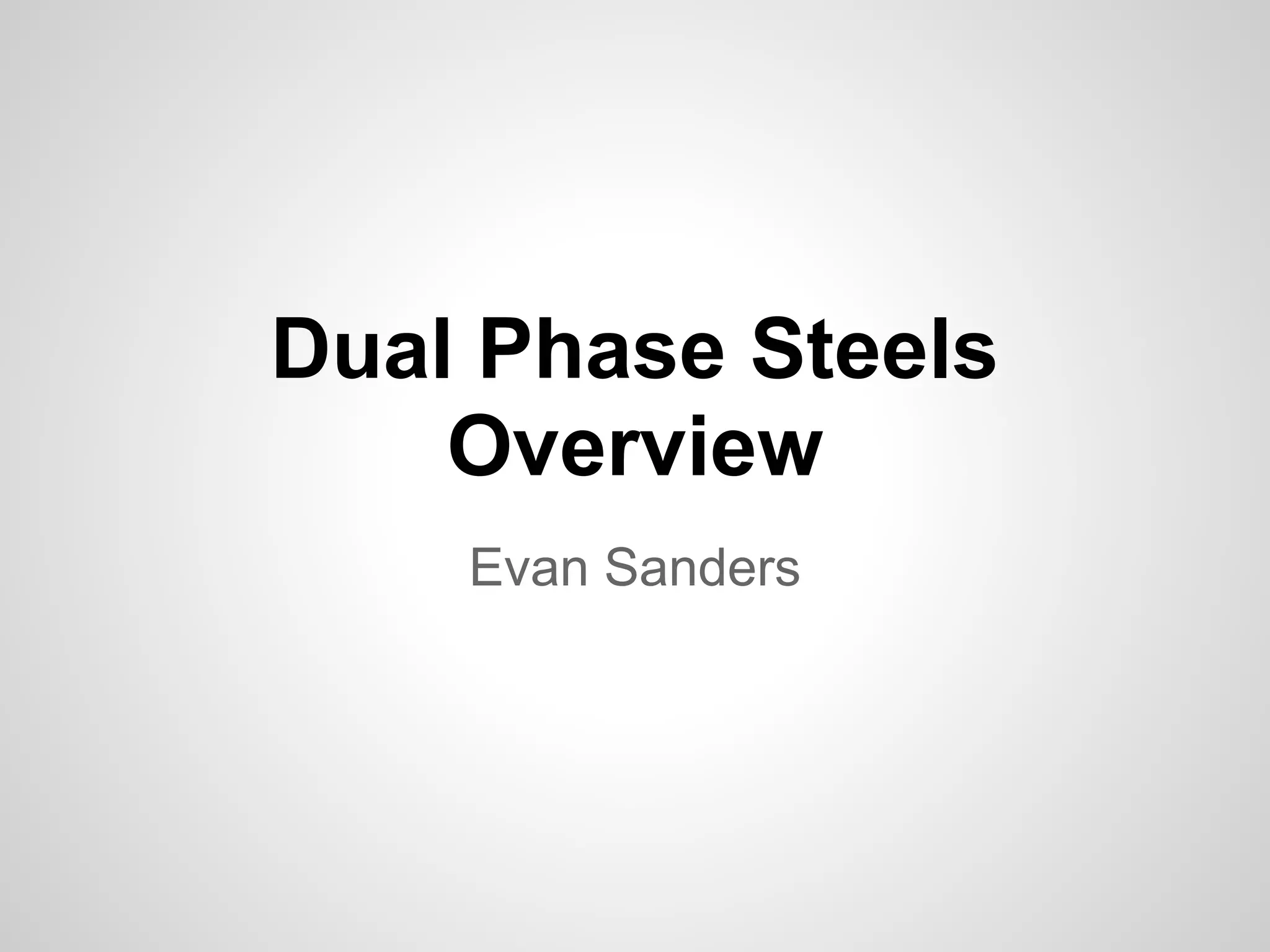 Dual phase steels (1) | PDF