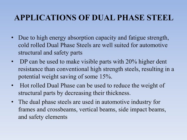 Dual phase steels (1) | PPTX | Geology | Science