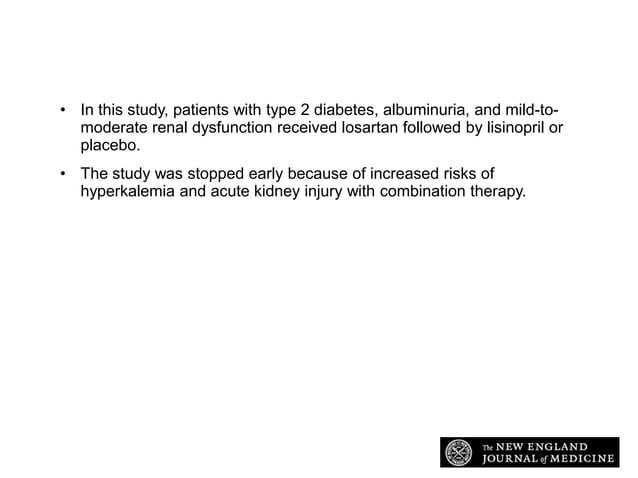 Dual raas blockade VA NEPHRON D trial | PPSX | Diabetes | Diseases and ...