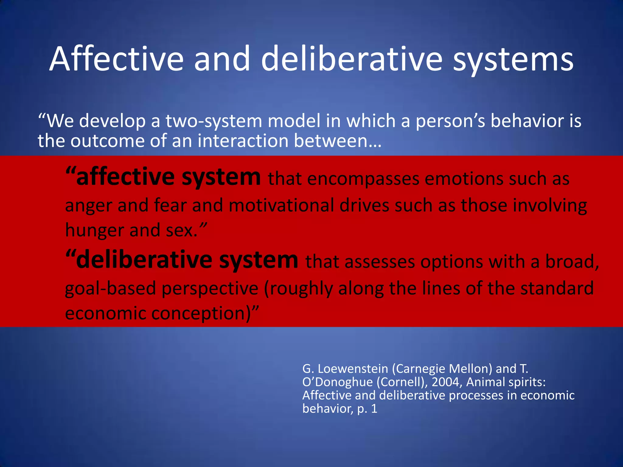 The dual self model in economics: More examples | PPTX