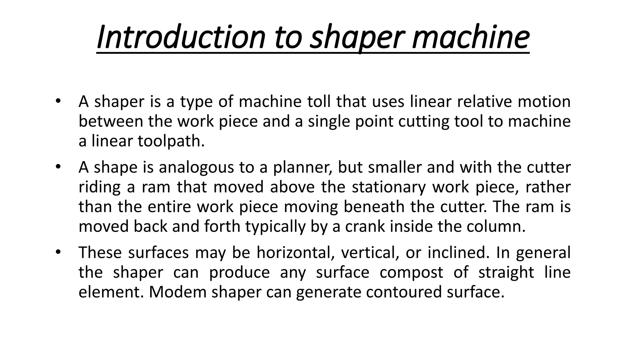 Dual shaper machine | PPT