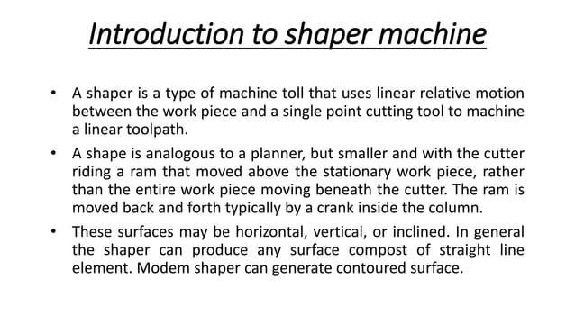 Dual shaper machine | PPT