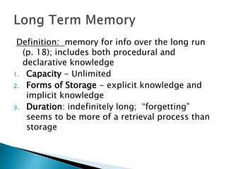Dual storage model of memory | PPSX