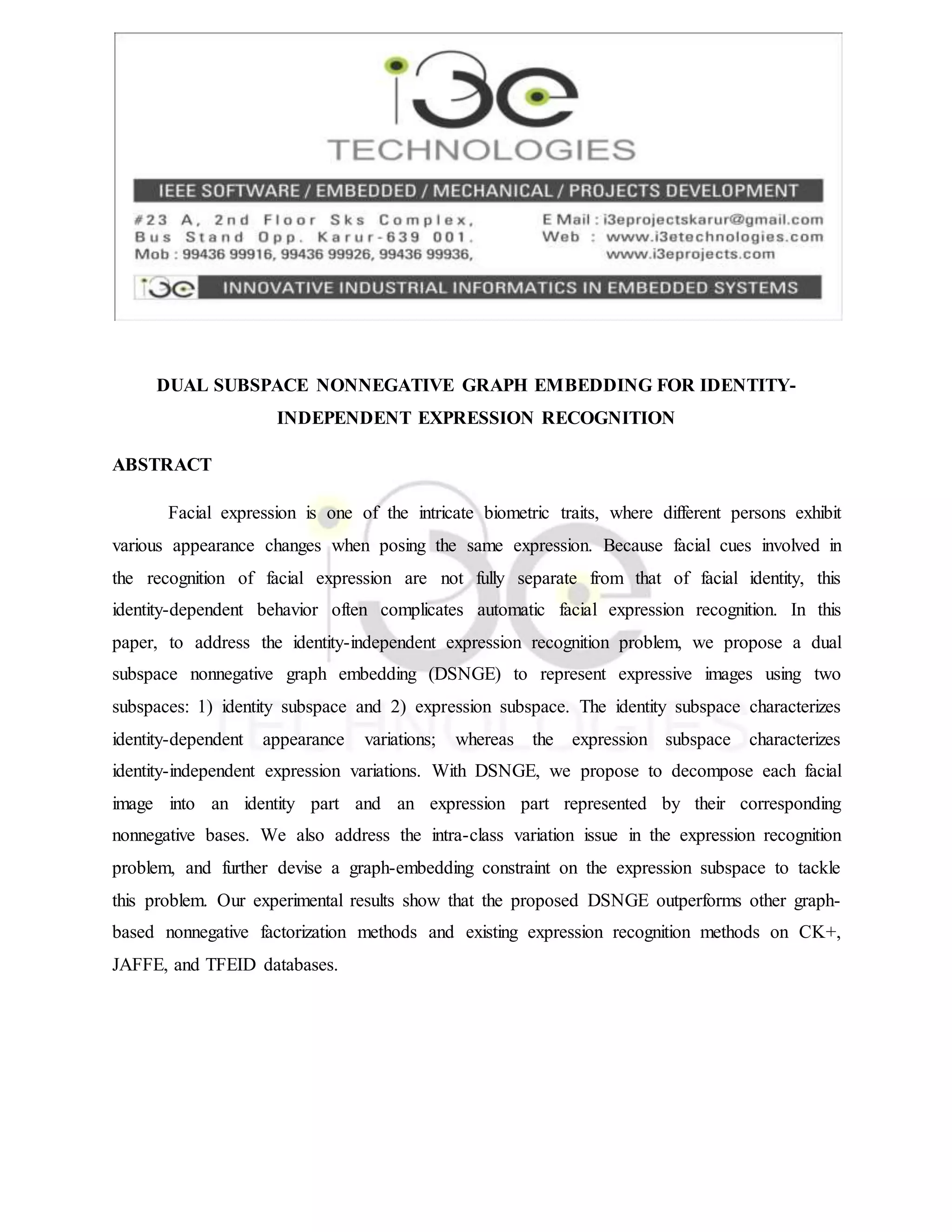 Dual subspace nonnegative graph embedding for identity independent expression recognition | DOCX ...
